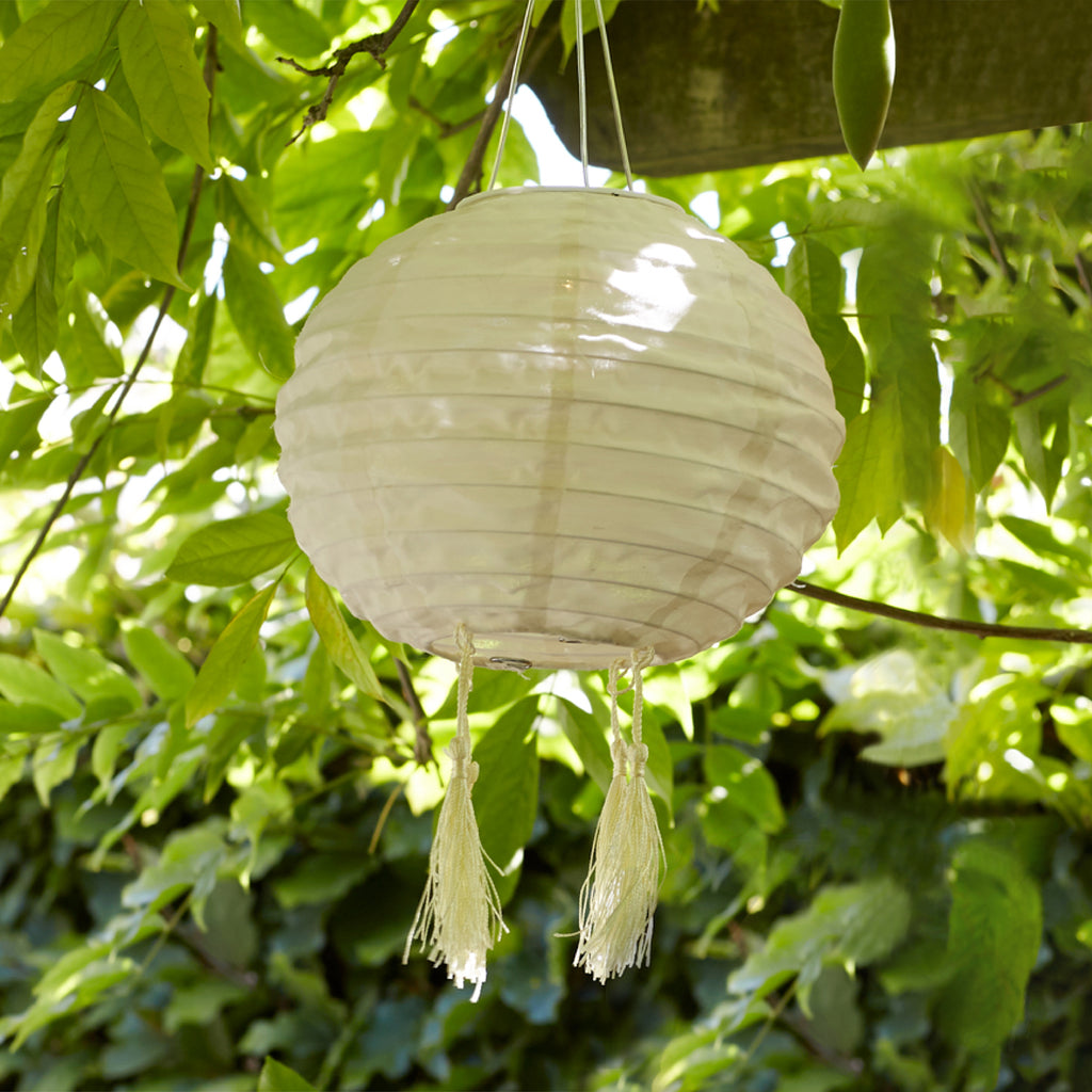 20cm Lucena Solar Lampion crème | Lights4fun.de