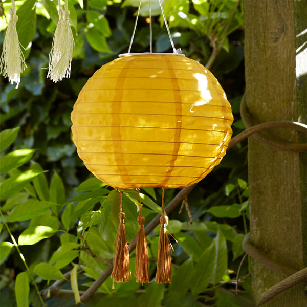 20cm Lucena Solar Lampion gelb | Lights4fun.de