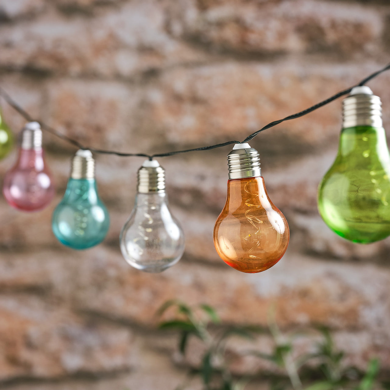 Solar-Glühbirnen-Lichterkette mit 10 Mikro-LEDs in Pastellfarben