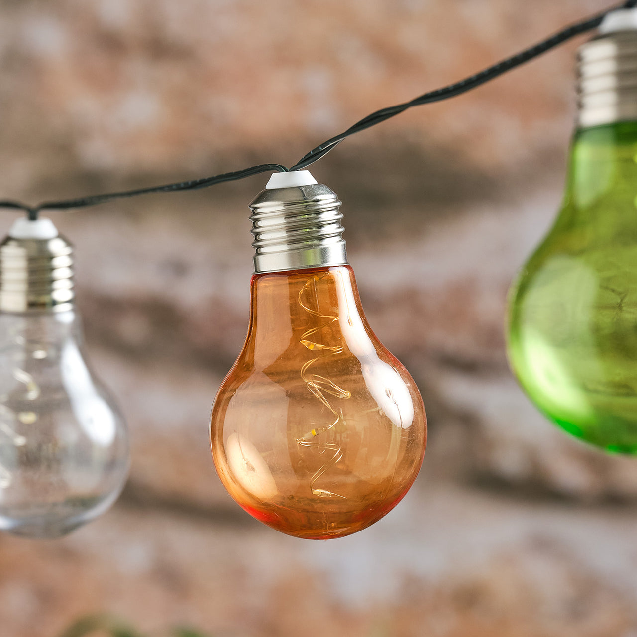 Solar-Glühbirnen-Lichterkette mit 10 Mikro-LEDs in Pastellfarben